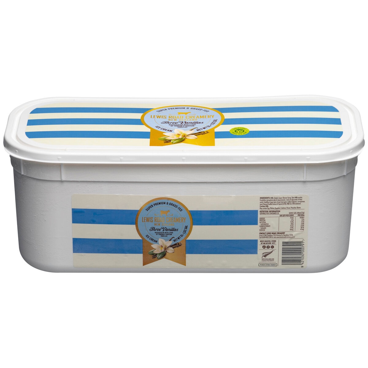 Lewis Road Creamery Three Vanillas Ice Cream 5 Litre | Co...