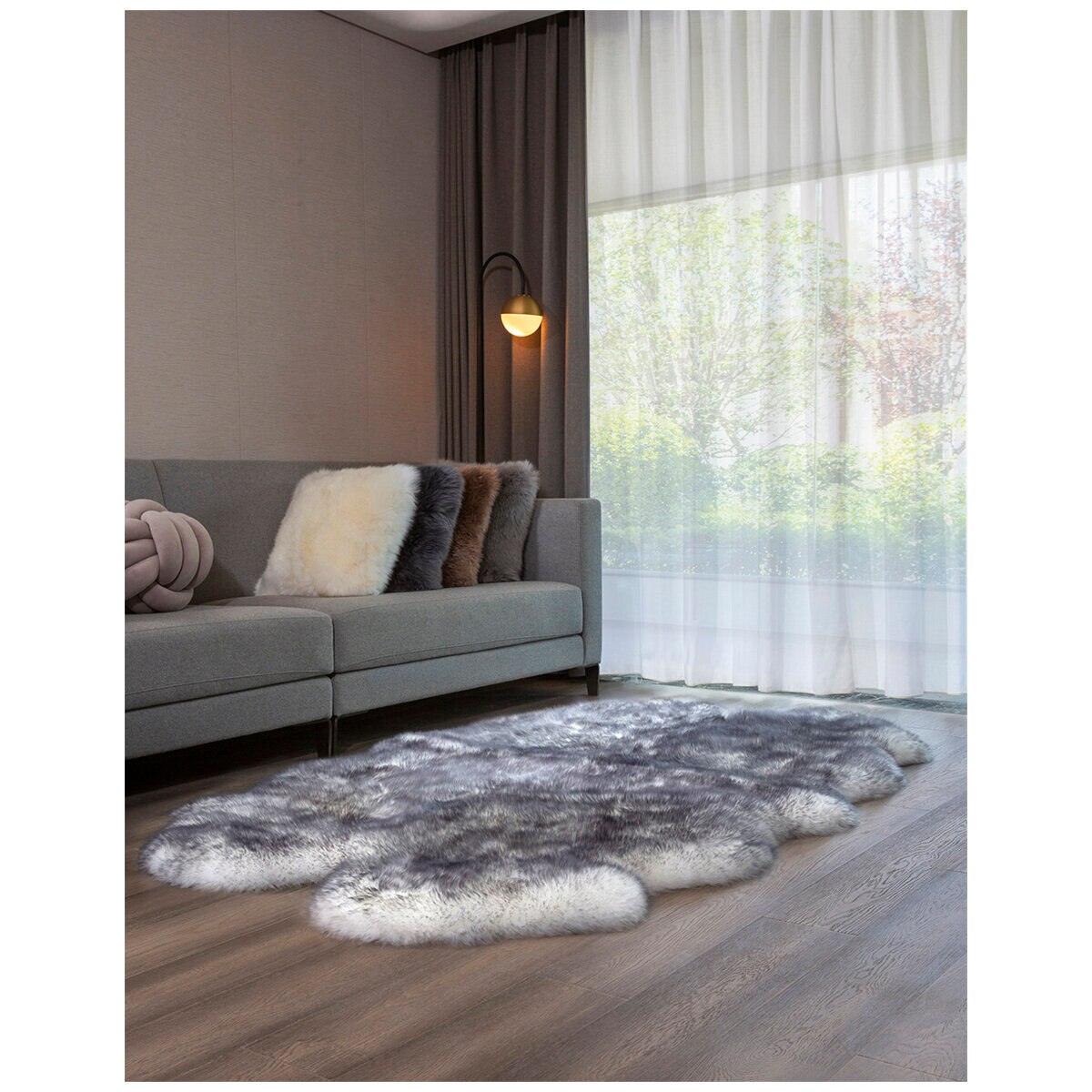 Windward Sexto Sheepskin Rug White Black | Costco Australia