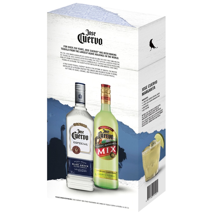 Jose Cuervo Margarita Pack with Silver Tequila 700ml and Margarita Mix ...