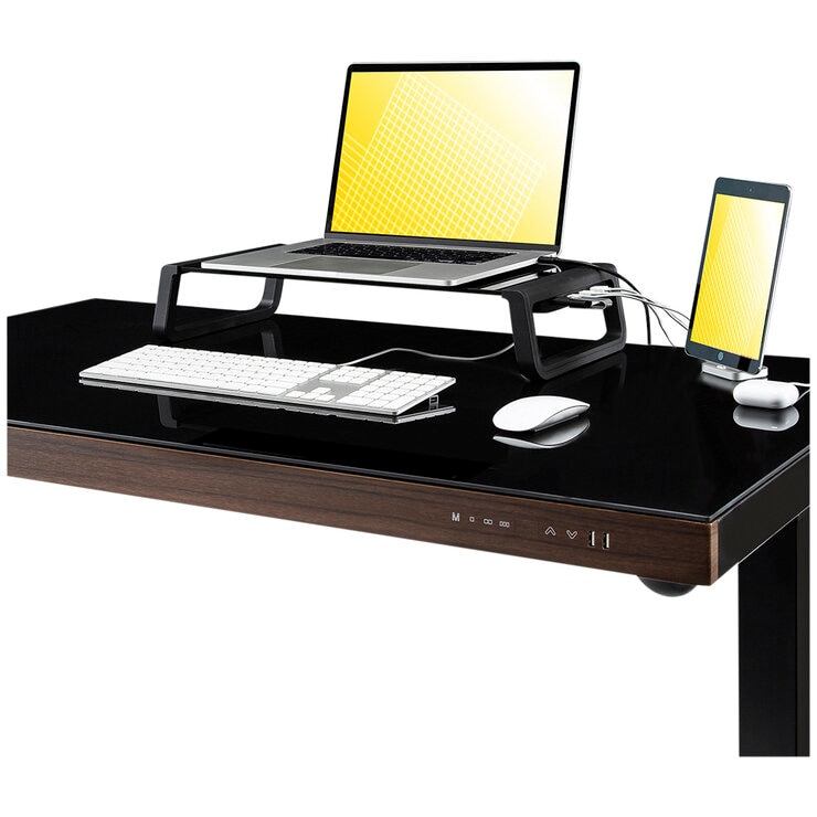 Seville Classics airLIFT Tempered Glass Monitor Riser with Powered USB ...