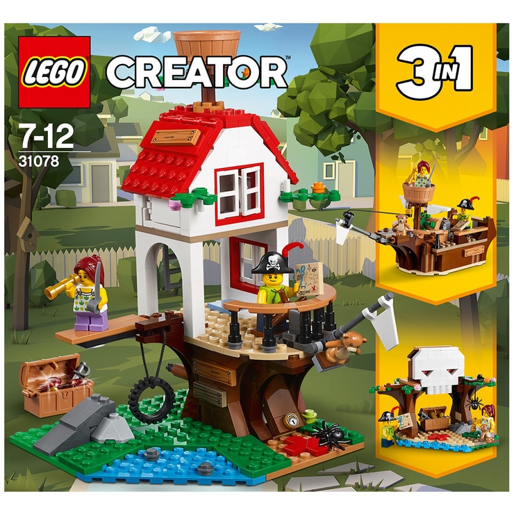 LEGO Creator 3-in-1 Treehouse Treasures Construction Playset (31078 ...