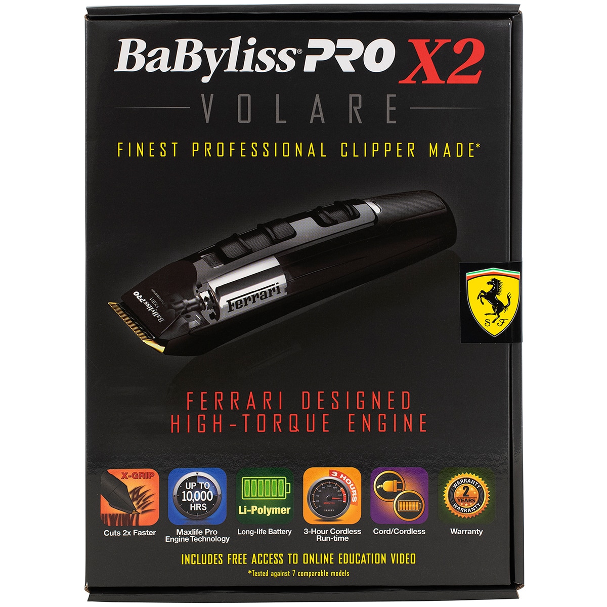 BabylissPro Volare X2 Ferrari Codeless Hair Clipper Black | Costco ...