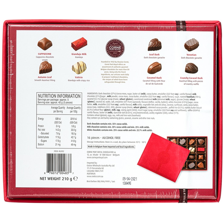 Corné Port-Royal Fine Belgian Chocolates 2 x 220g | Costco Australia