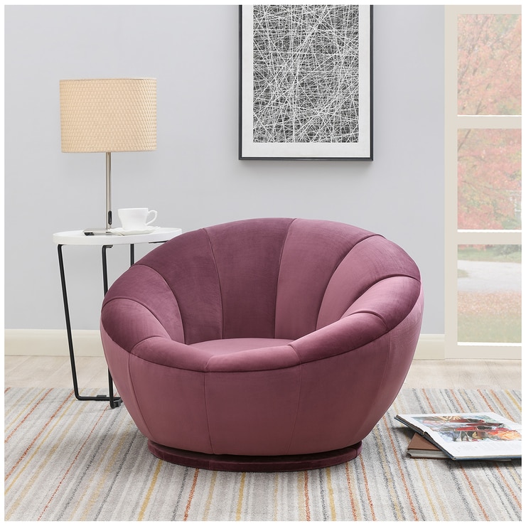 True Innovations Fabric Swivel Chair Purple | Costco Australia