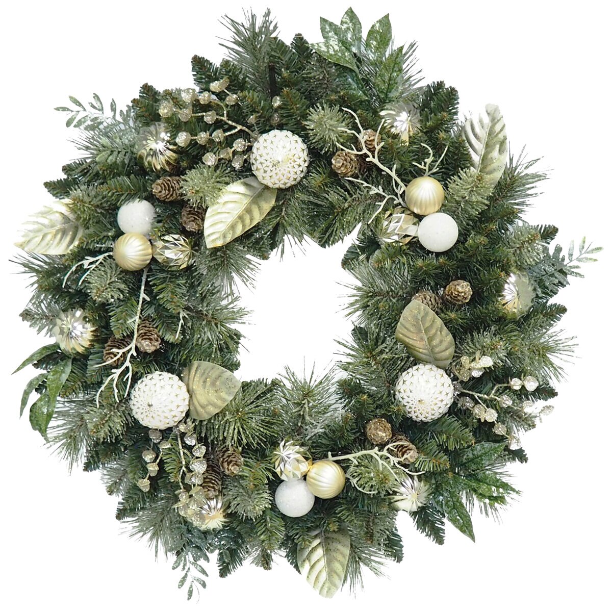CG Hunter 30 Wreath White and Gold with 50 LED lights | C...