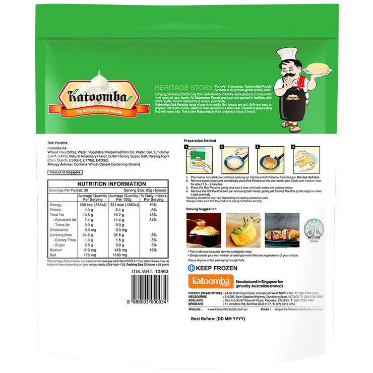 Katoomba Roti Paratha 30 Pieces | Costco Australia