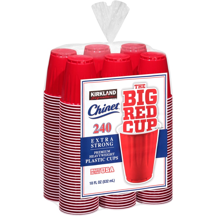 Kirkland Signature Chinet The Big Red Plastic Cup 240 x 532ml | Costco ...