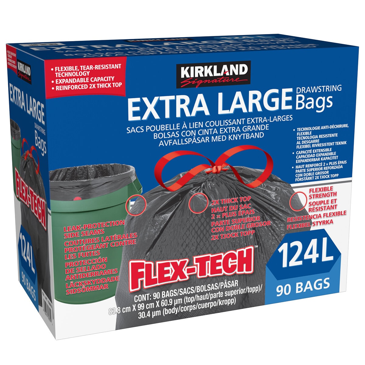 Kirkland Signature Extra Large Drawstring Bag 90 x 124L