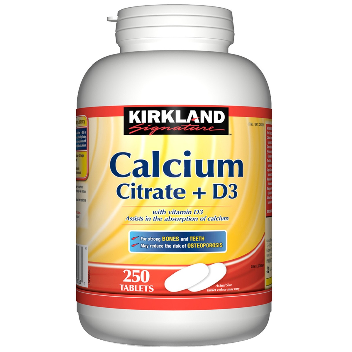 Kirkland Signature Calcium Citrate with Vitamin D3 250 Tabs