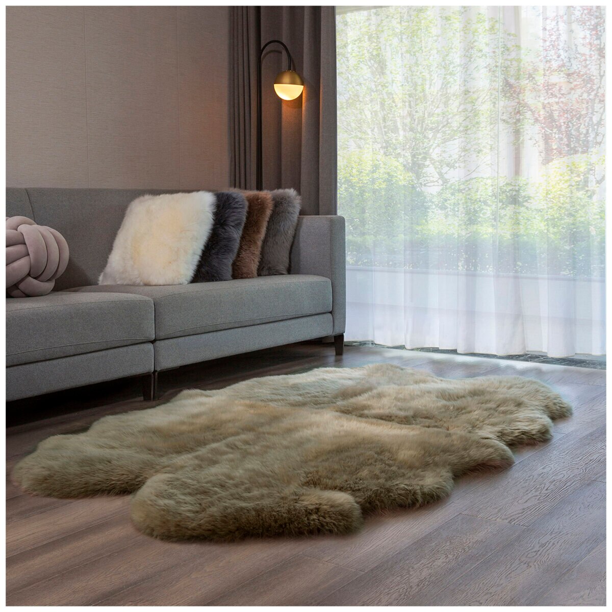 Windward Sexto Sheepskin Rug Taupe | Costco Australia