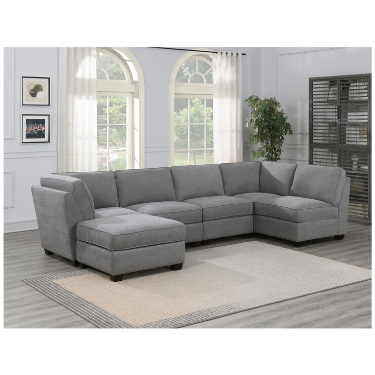 Bexley 6-piece Modular Fabric Sectional Grey | Costco Australia