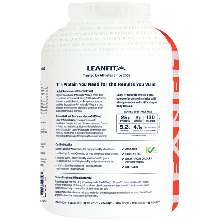LeanFit Naturals Chocolate Whey Protein 2kg | Costco Australia