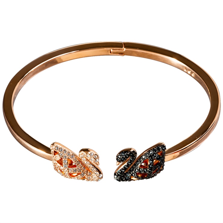 Swarovski Facet Swan Bangle, Multi-coloured, Mixed Metal Finish ...