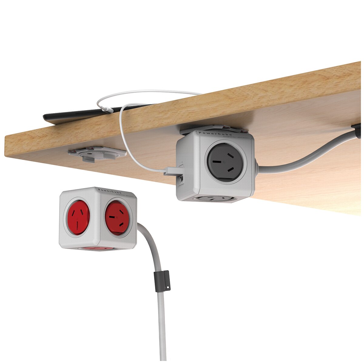 Allocacoc PowerCube 1.5m with 4 Power Outlets & 2 USB ports twin pack ...