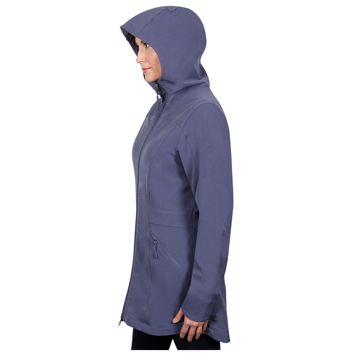 Kirkland Signature Women's Long Softshell Jacket Night Shadow | Costco ...